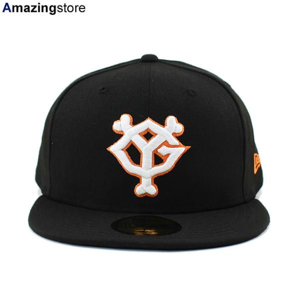 ニューエラ キャップ 59FIFTY 読売 ジャイアンツ NPB TEAM LOGO FITTED CAP BLACK-WHITE-ORAN ...